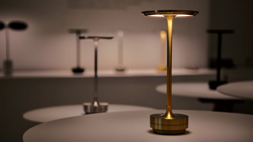 LED cordless table lamp with USB charging TURN ALUMINIUM BLACK By ...