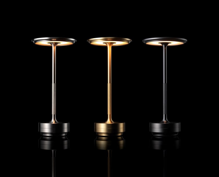 LED cordless table lamp with USB charging TURN ALUMINIUM BLACK By ...