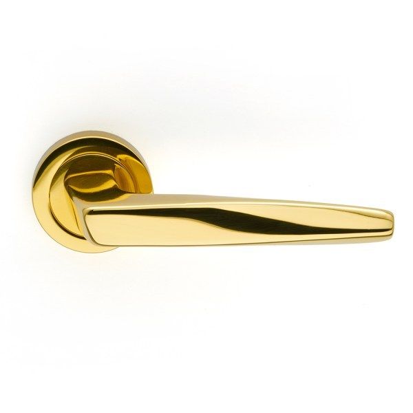 Brass door handle on rose TWIST FASHION By Pasini