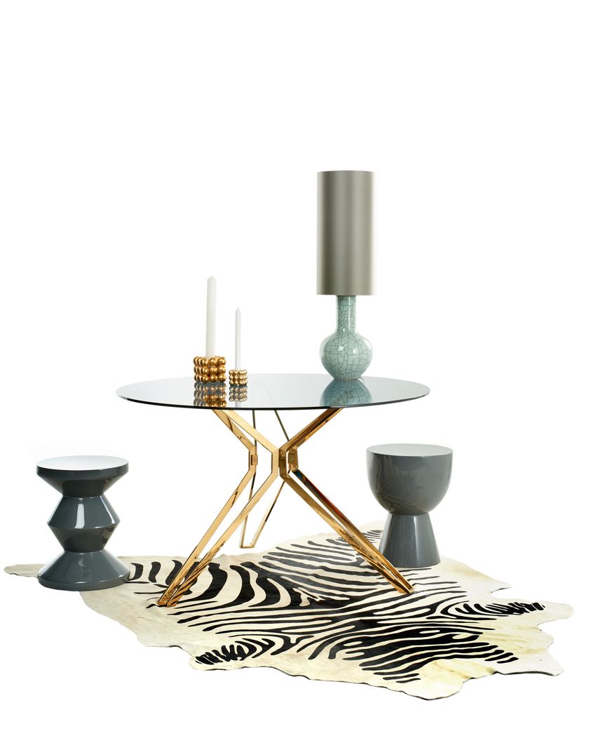 Glass and steel table By Pols Potten