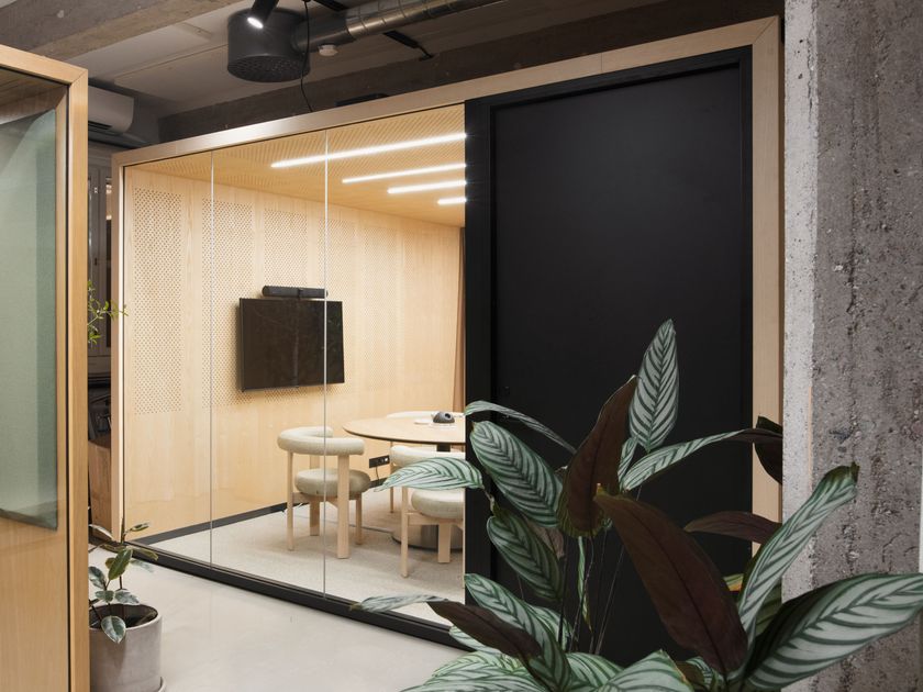 LOHKO FLEX 25 Acoustic wooden office booth with built-in lights By ...