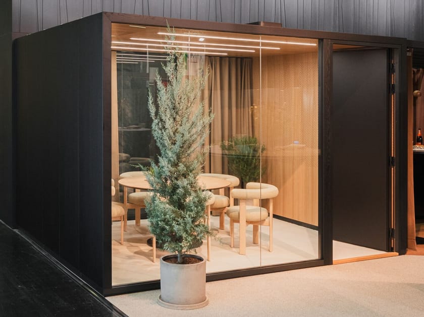 LOHKO FLEX 25 Acoustic wooden office booth with built-in lights By ...