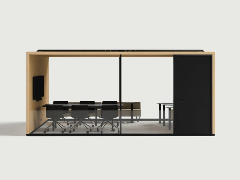 LOHKO FLEX 25 Acoustic wooden office booth with built-in lights By ...