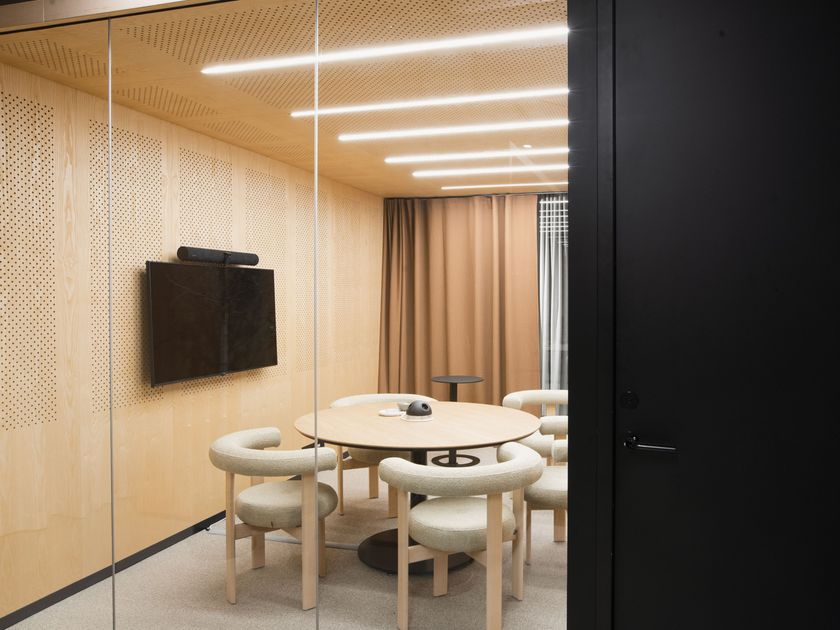 LOHKO FLEX 25 Acoustic wooden office booth with built-in lights By ...