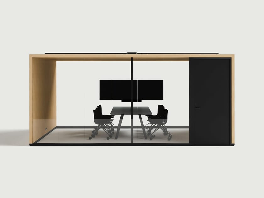 LOHKO FLEX 28 Acoustic wooden office booth with built-in lights By ...