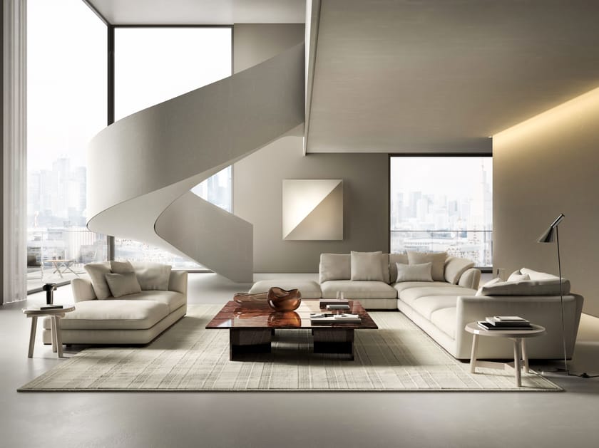 MILES Modular fabric sofa living By Talenti