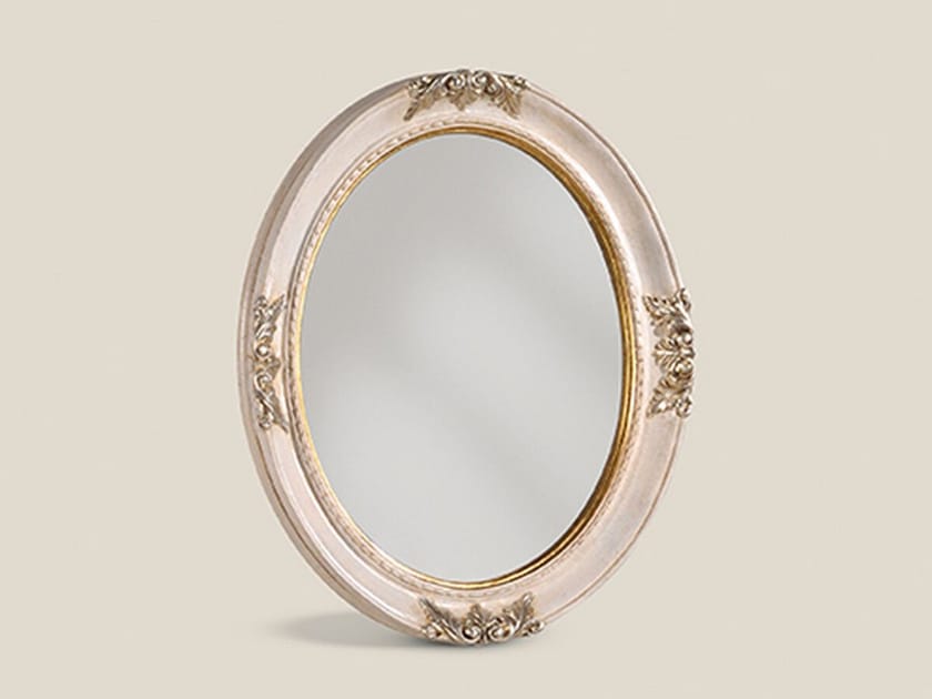 5471 Specchio ovale in legno con cornice By Tarocco Vaccari Group