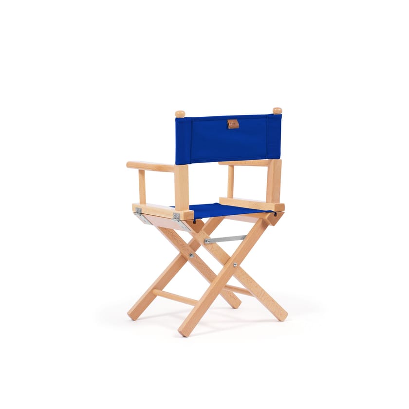 DIRECTOR'S CHAIR PETIT PRIMARY BLUE Folding beech kids chair By Telami
