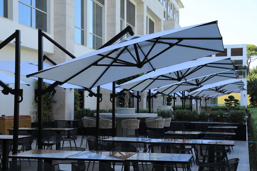 BANANA PLUS DOUBLE SQUARE Garden umbrella By The Umbrella House