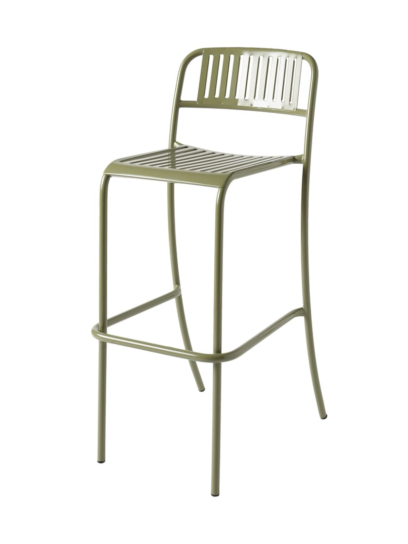 PATIO SLATTED HIGH CHAIR Stool By Tolix | design Pauline Deltour
