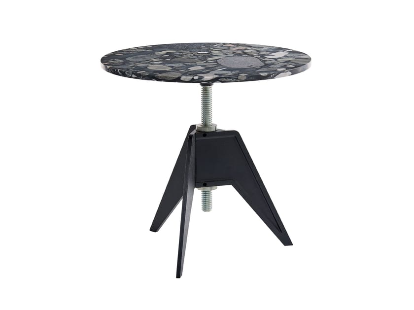 SCREW SIDE TABLE Height-adjustable round marble coffee table By Tom ...