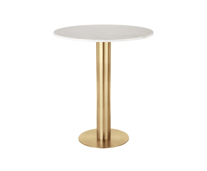 TUBE Round marble high table By Tom Dixon | design Tom Dixon designer