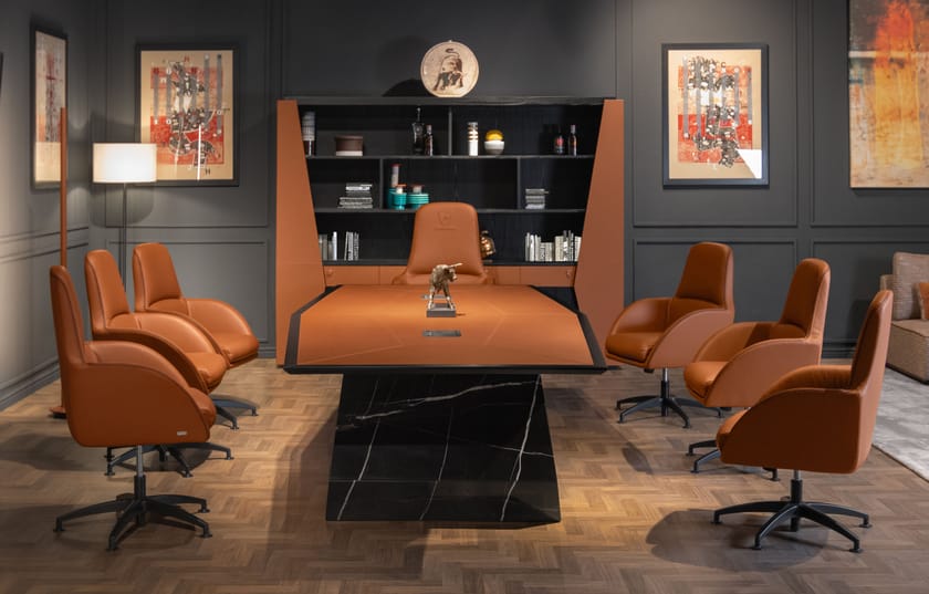 GT MEETING Tanned leather meeting table By Tonino Lamborghini Casa