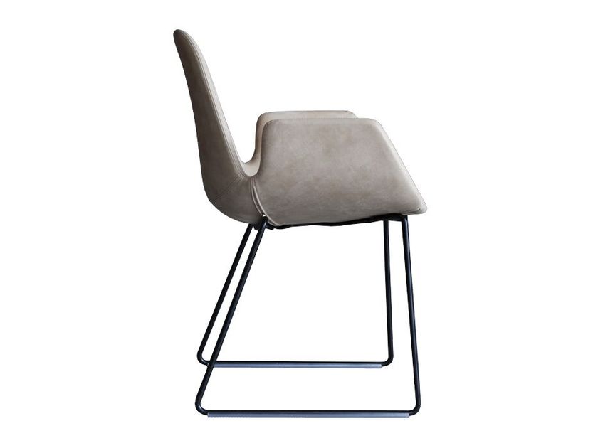 STEP Sled base upholstered chair with armrests By Tonon | design Mac Stopa