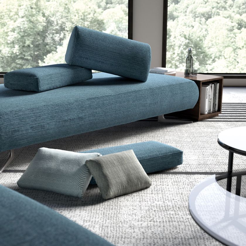 JONAS ROUND Sectional fabric sofa with removable cover By Tremolada