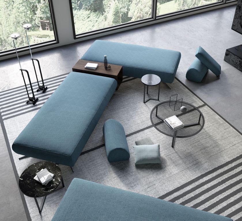 JONAS ROUND Sectional fabric sofa with removable cover By Tremolada