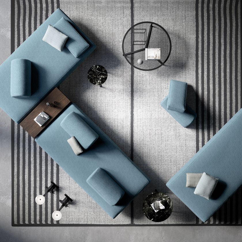 JONAS ROUND Sectional fabric sofa with removable cover By Tremolada