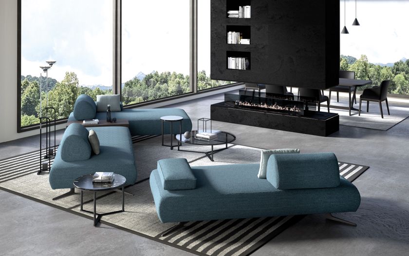JONAS ROUND Sectional fabric sofa with removable cover By Tremolada