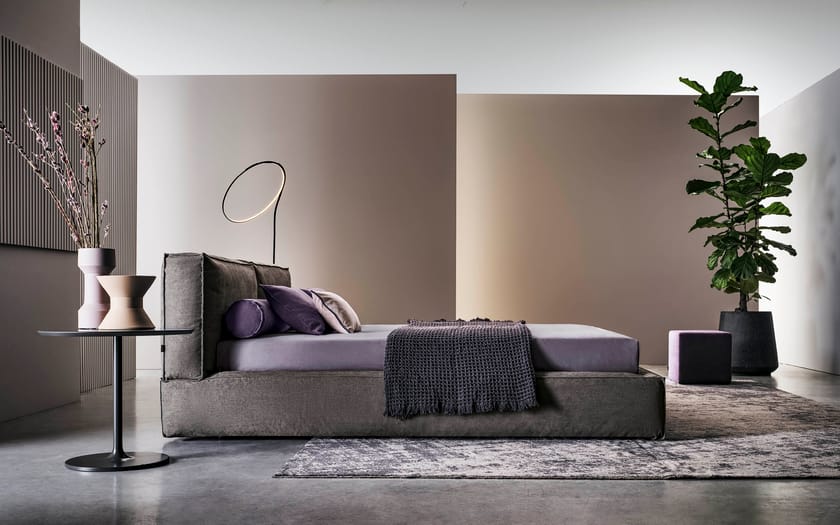 ACADEMY PIUMA Double bed with upholstered headboard By Twils