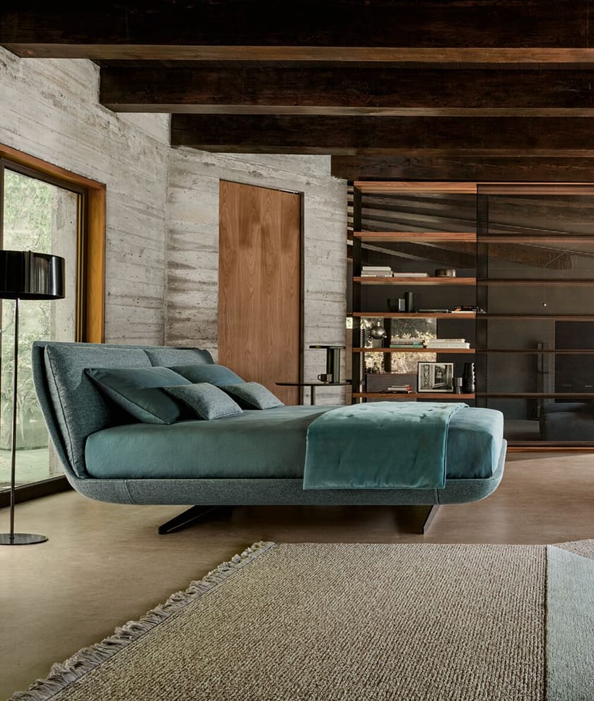 BIGGIE Leather double bed with upholstered headboard By Twils | design ...