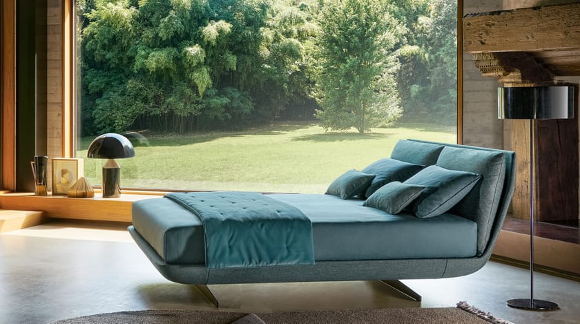 BIGGIE Leather double bed with upholstered headboard By Twils | design ...