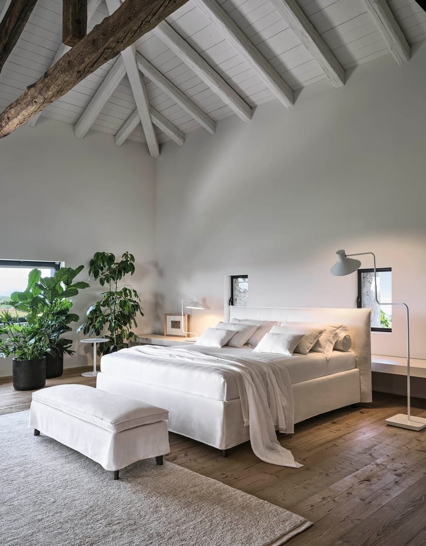 EDO Single or double bed with upholstered headboard By Twils