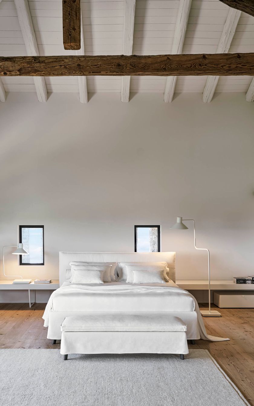 EDO Single or double bed with upholstered headboard By Twils