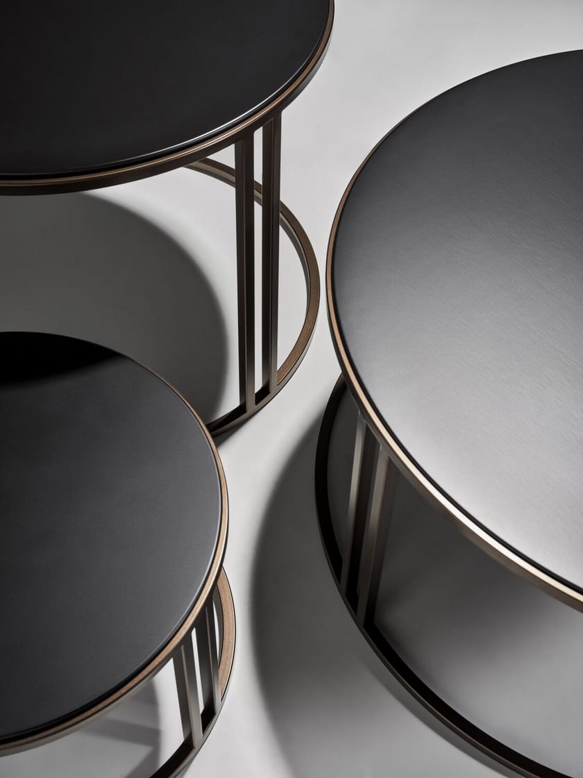 ORION Round metal and wooden coffee table By Twils | design Tiziano ...