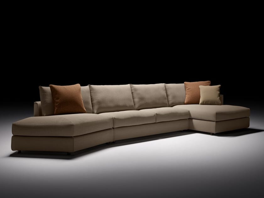 RAPHAEL Sectional fabric sofa with chaise longue By Twils