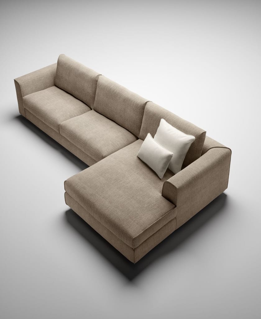 RAPHAEL Fabric sofa with chaise longue By Twils