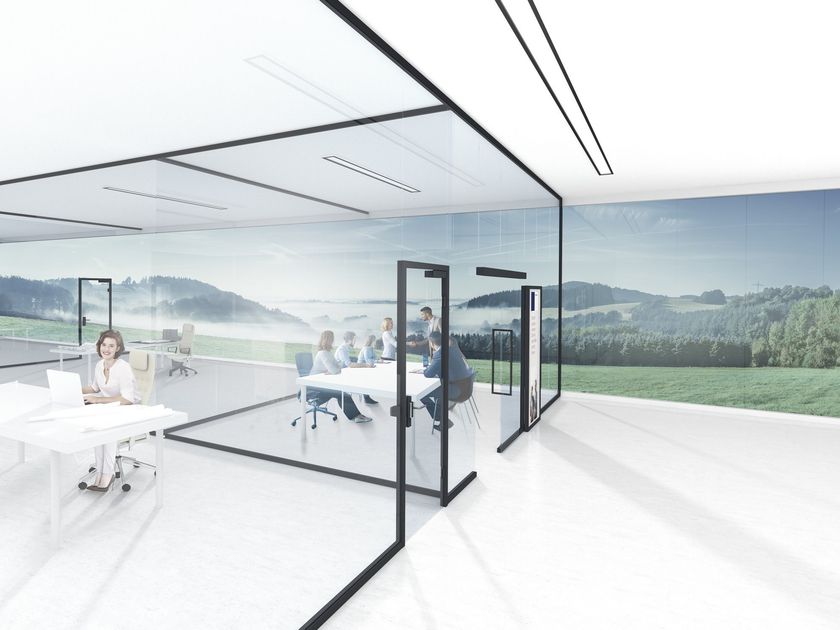 Glass movable wall UNIQUIN By Dormakaba