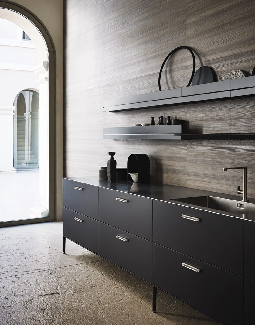 Lacquered kitchen with island UNIT - METROPOLITAN ENERGY Unit ...