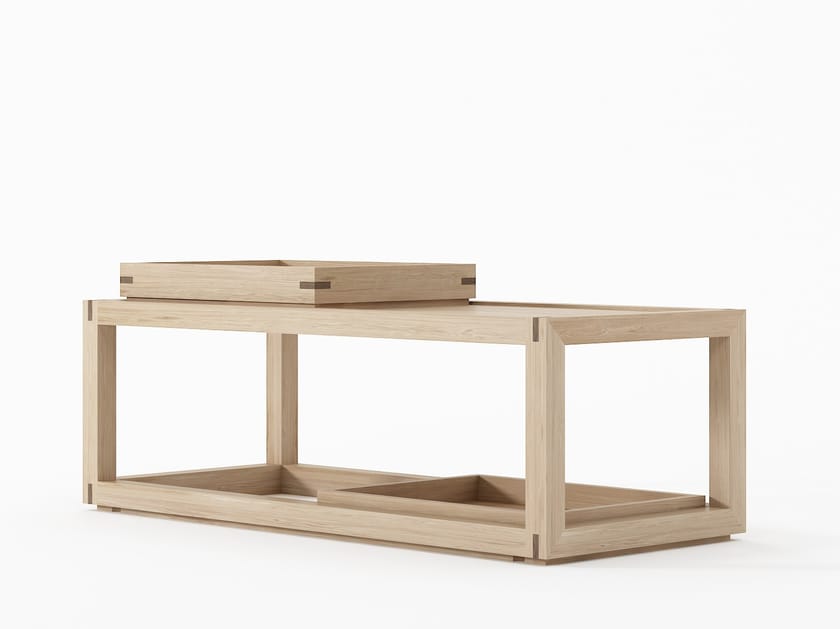 UP & DOWN III | Coffee table Rectangular wooden coffee table with tray ...