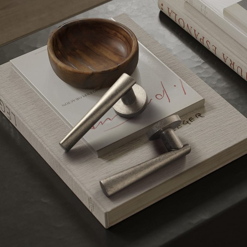 URBAN Metal door handle on rose By LUSSO