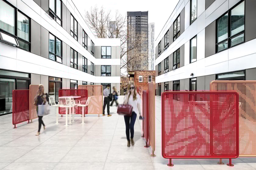 Steel pedestrian barrier URBAN SCREEN By Metalco design Uwe Kuckertz