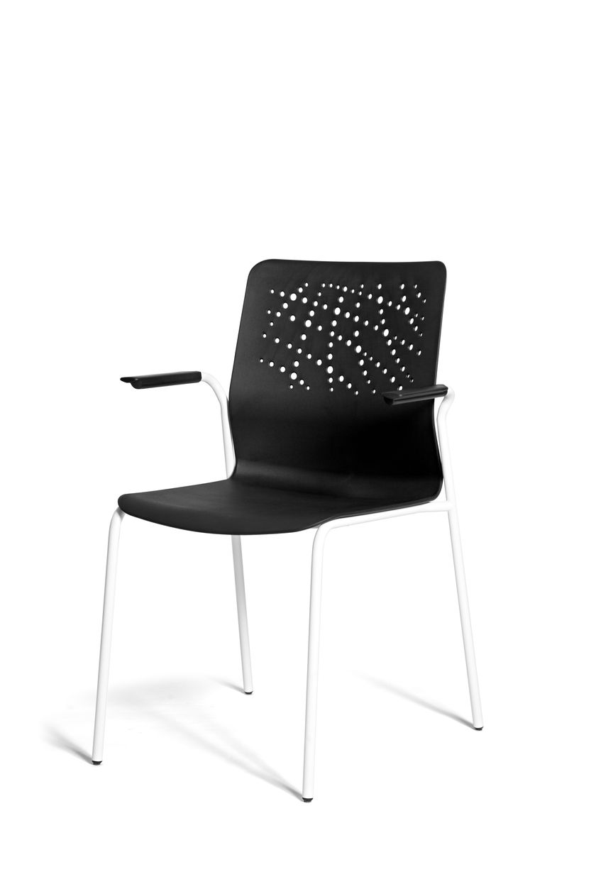URBAN-BLOCK Stackable chair with armrests By ACTIU | design Javier Cuñado