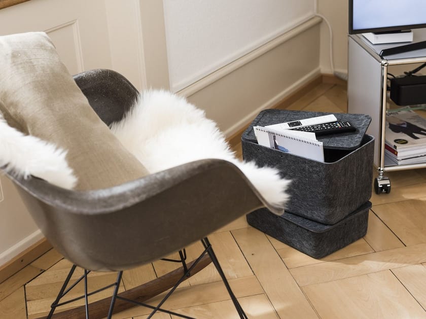 Polyester fibre storage box USM INOS BOX By USM design Atelier Oï