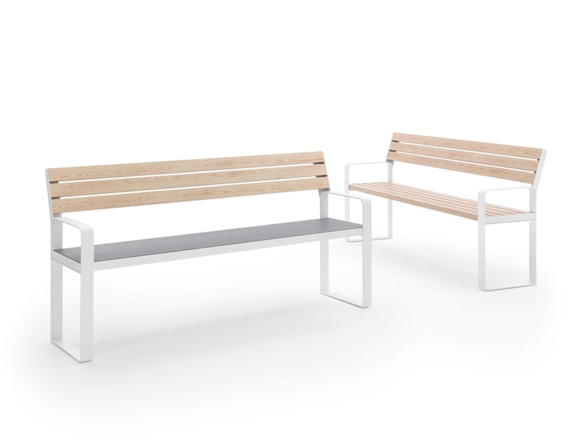 SEMPREVERDE.040 Aluminium bench with back By Urbantime | design ...