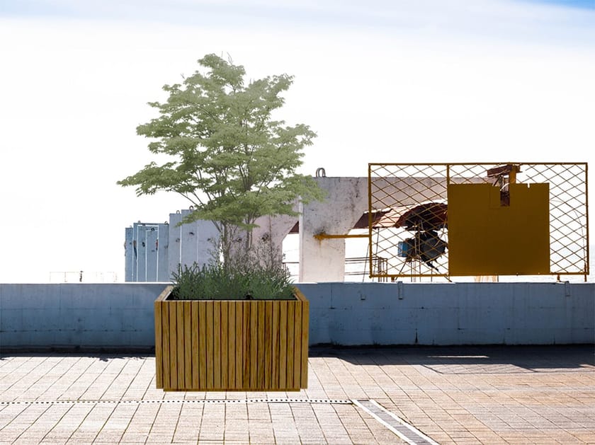 CUB Square high wooden flower pot By Urbencéa