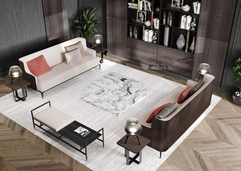 V211 | Leather coffee table Square leather coffee table By Aston Martin