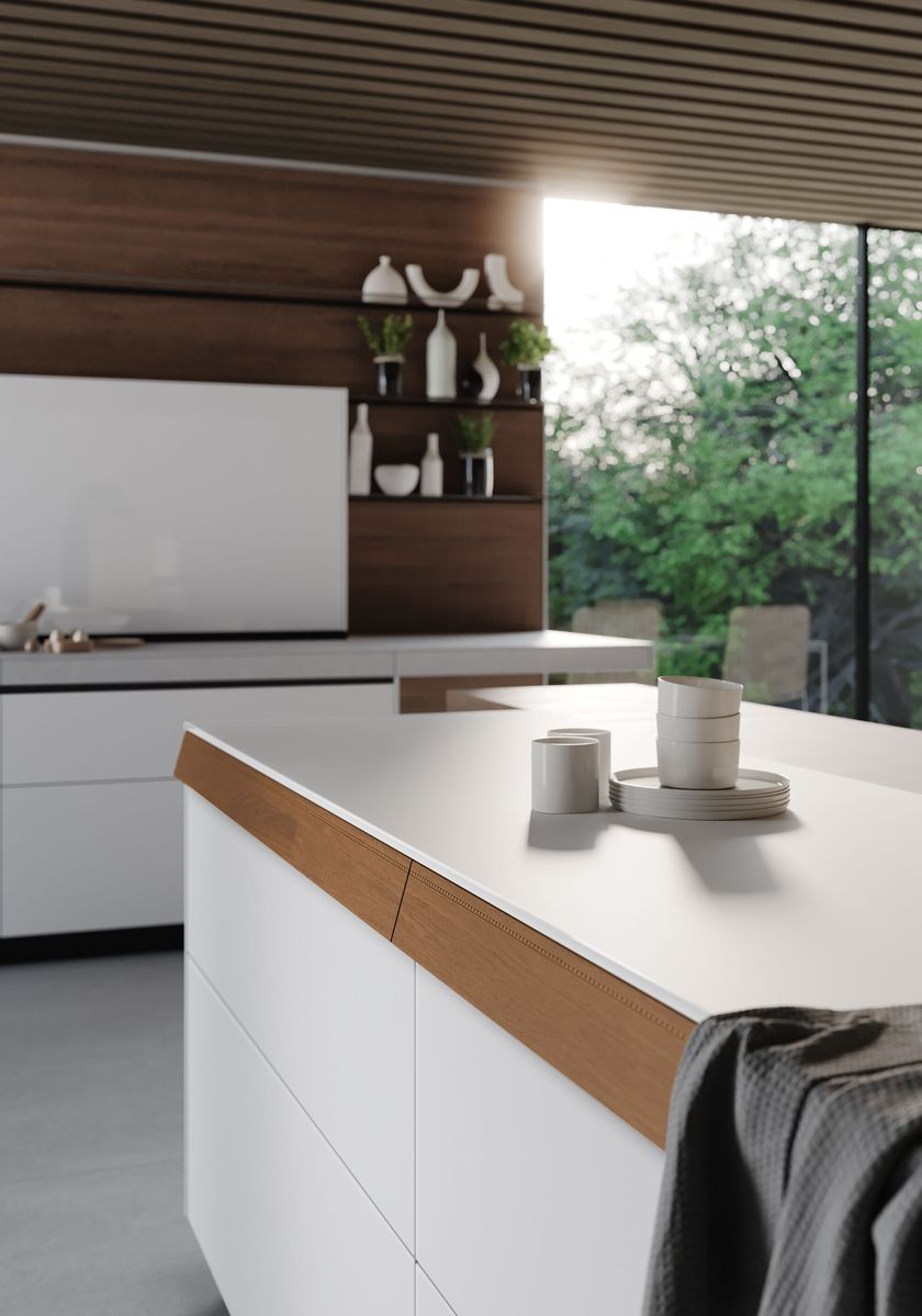 GENIUS LOCI MATT CLOUD WHITE Matt cloud white glass kitchen By ...