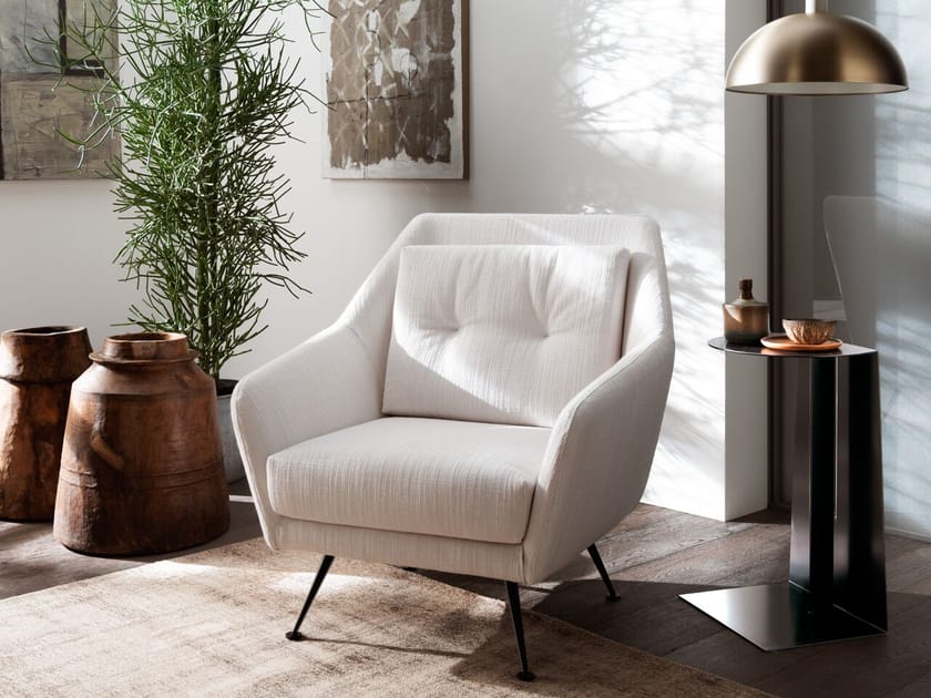DUKE High-back fabric armchair By VALENTINI