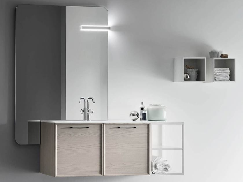 Wall-mounted wooden vanity unit with drawers VANITY - COMPOSITION 06 ...