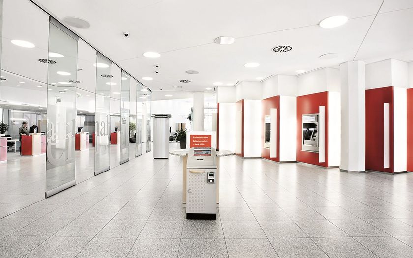 Sliding glass office partition VARITRANS By Dormakaba