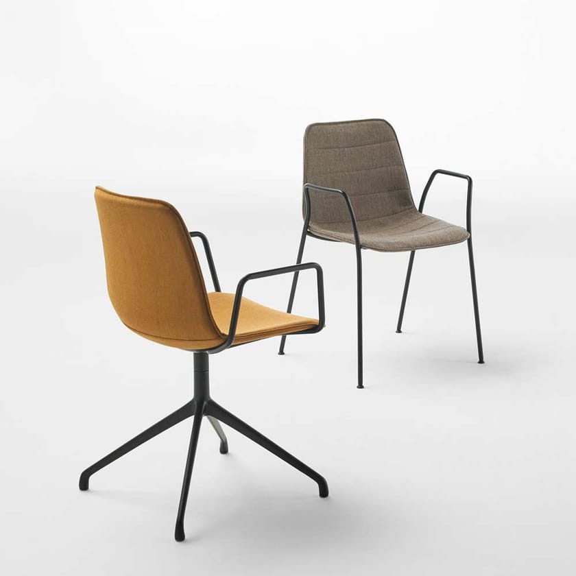 VARYA TAPIZ Silla operativa de tela con brazos con caballete By INCLASS ...