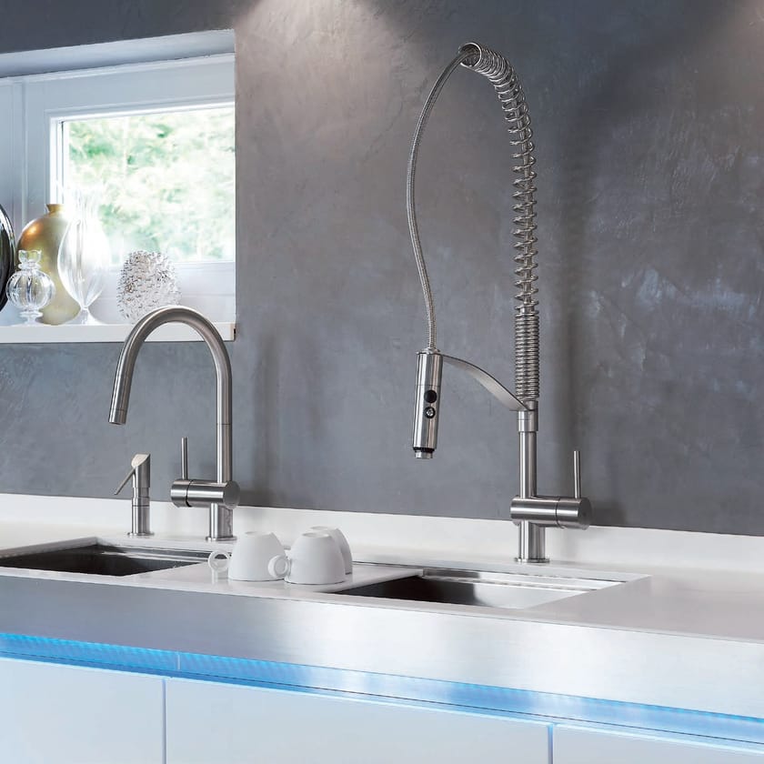 VELA LD Professional stainless steel kitchen mixer tap By MGS