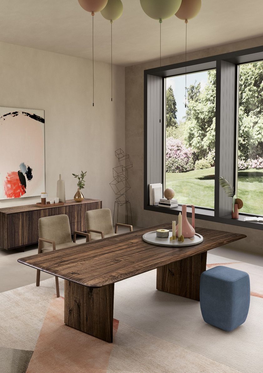 VELA Rectangular solid wood table By Riva 1920