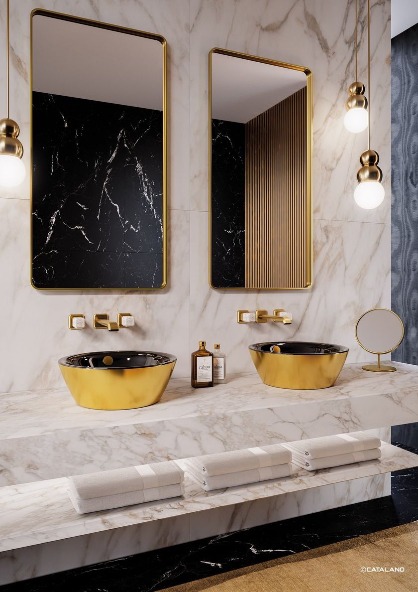 VELIS | Round washbasin Gold & Silver Collection By CERAMICA CATALANO