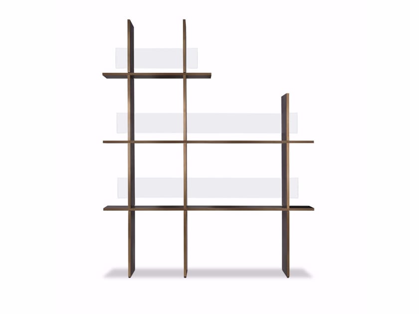 Freestanding glass and aluminium bookcase VICEVERSA By BAXTER design ...