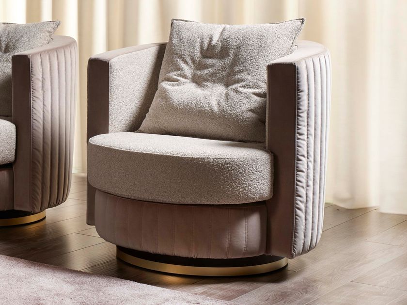 VICKY Swivel fabric armchair with armrests By Former In Italia